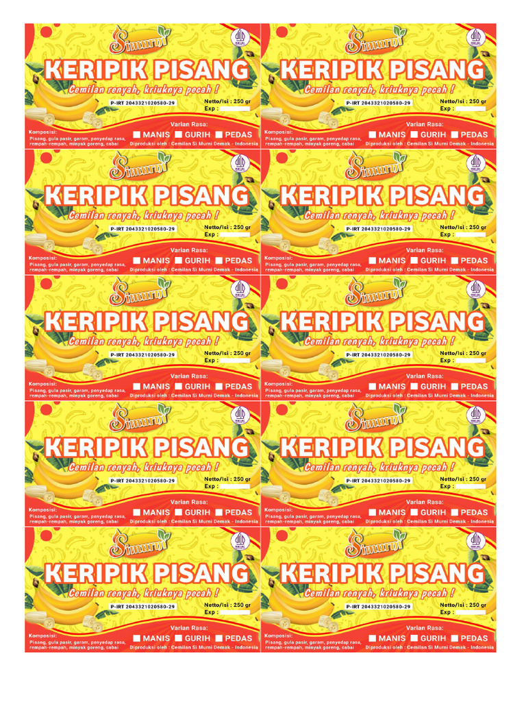 LABEL PISANG | PDF