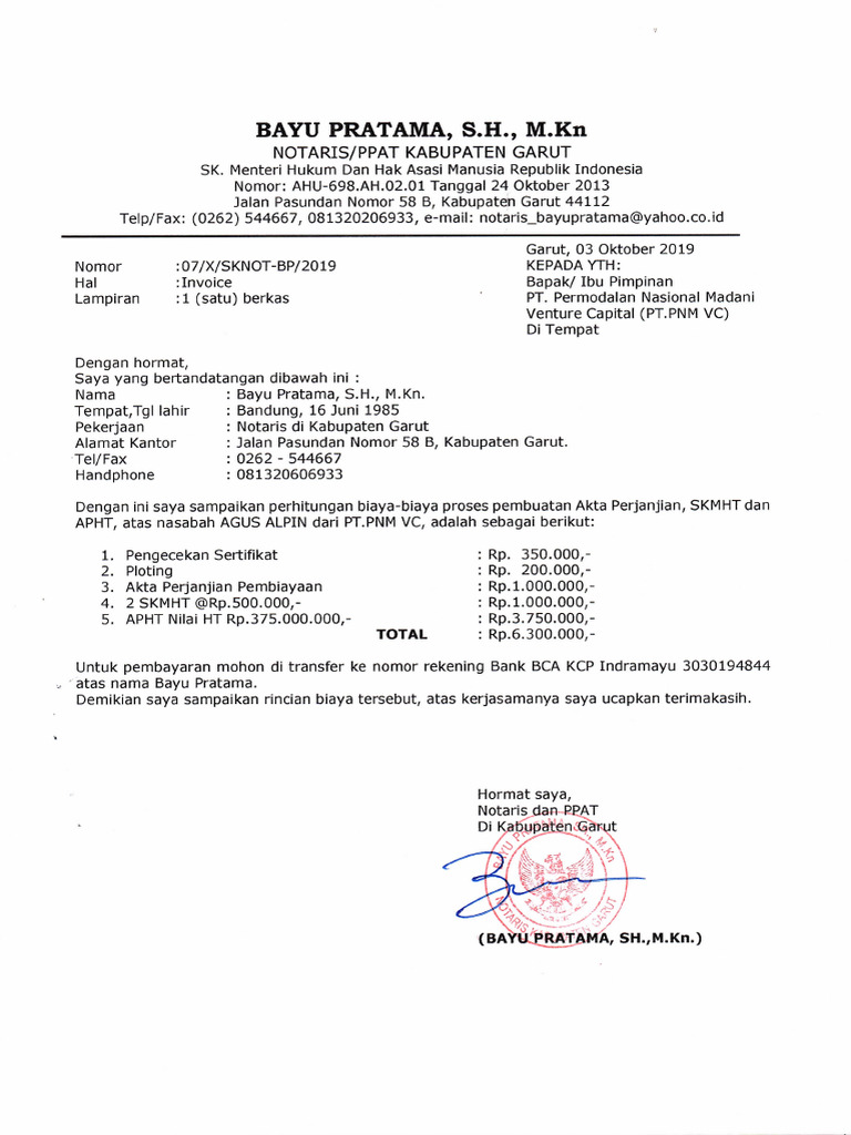 Invoice Agus-PNM VC | PDF