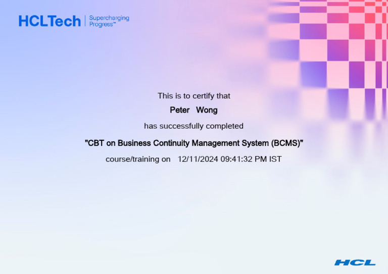CertificateOfCompletion - BCMS | PDF