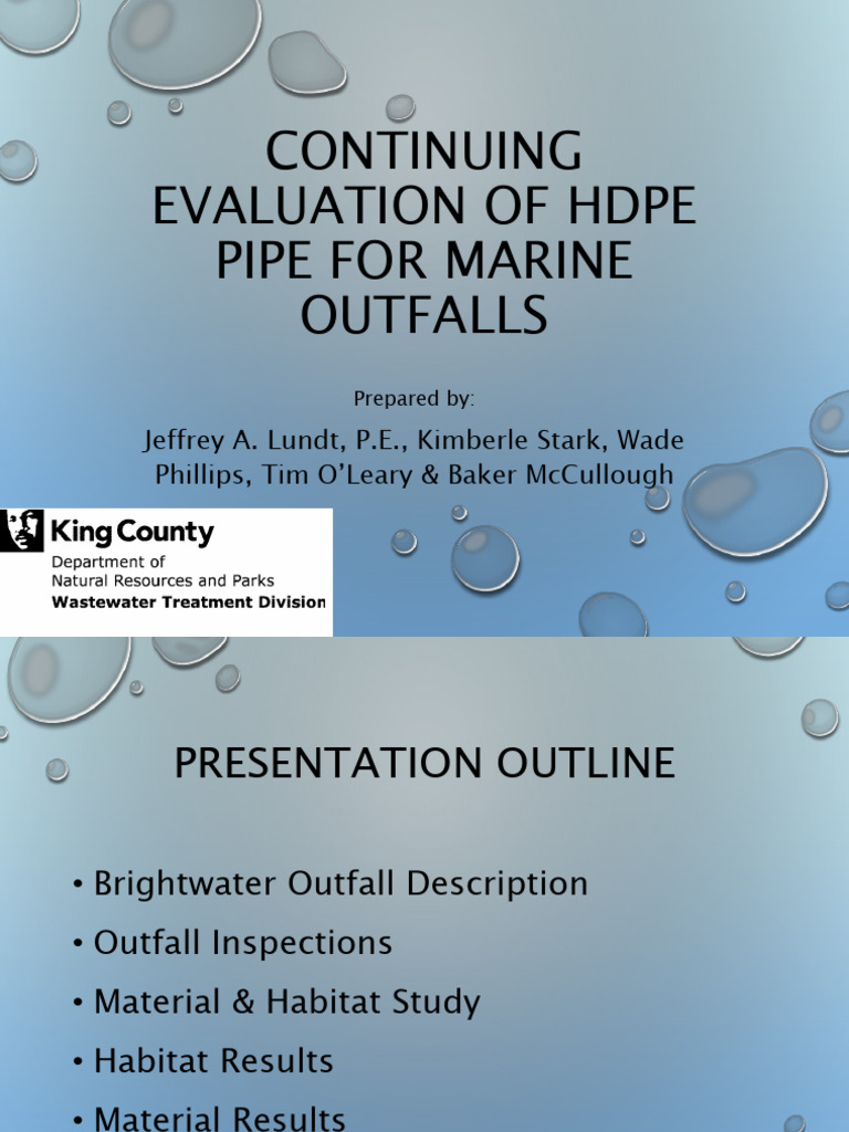HDPE Pipe Evaluation for Marine Outfalls | PDF | Young's Modulus ...