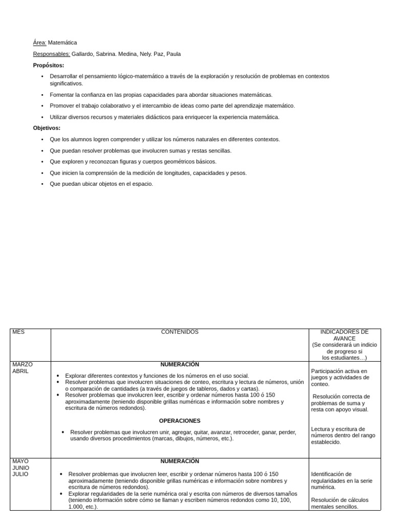 Plan Anual Matematica 2025 Pdf Geometría Medición 0100