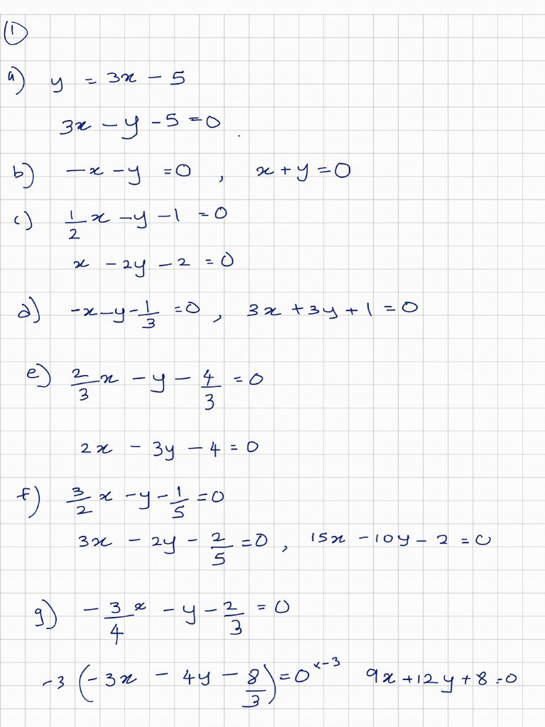 Standard Form of A Line Handout (AAL) | PDF