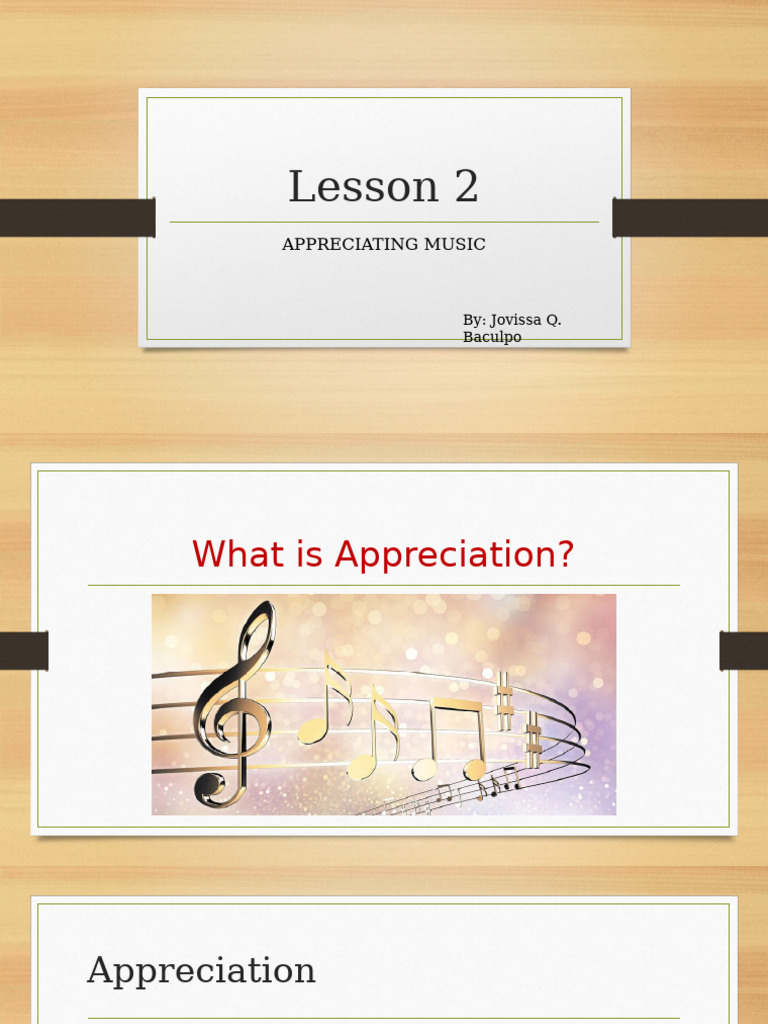 Lesson 2 Appreciating Music | PDF