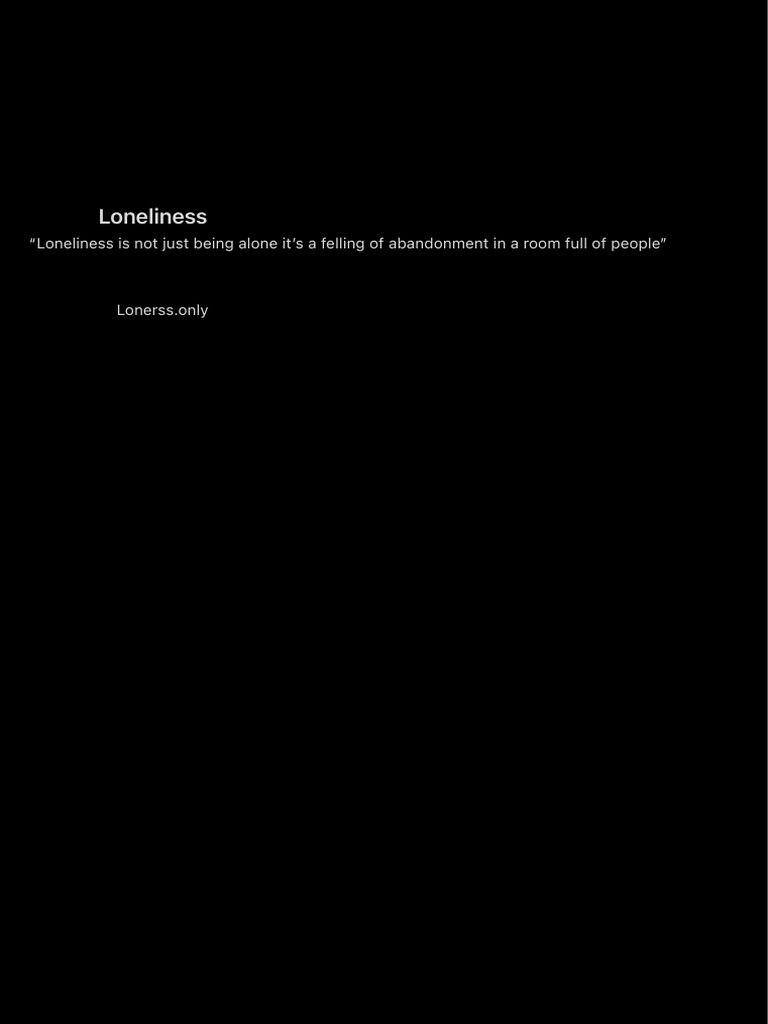 Loneliness | PDF