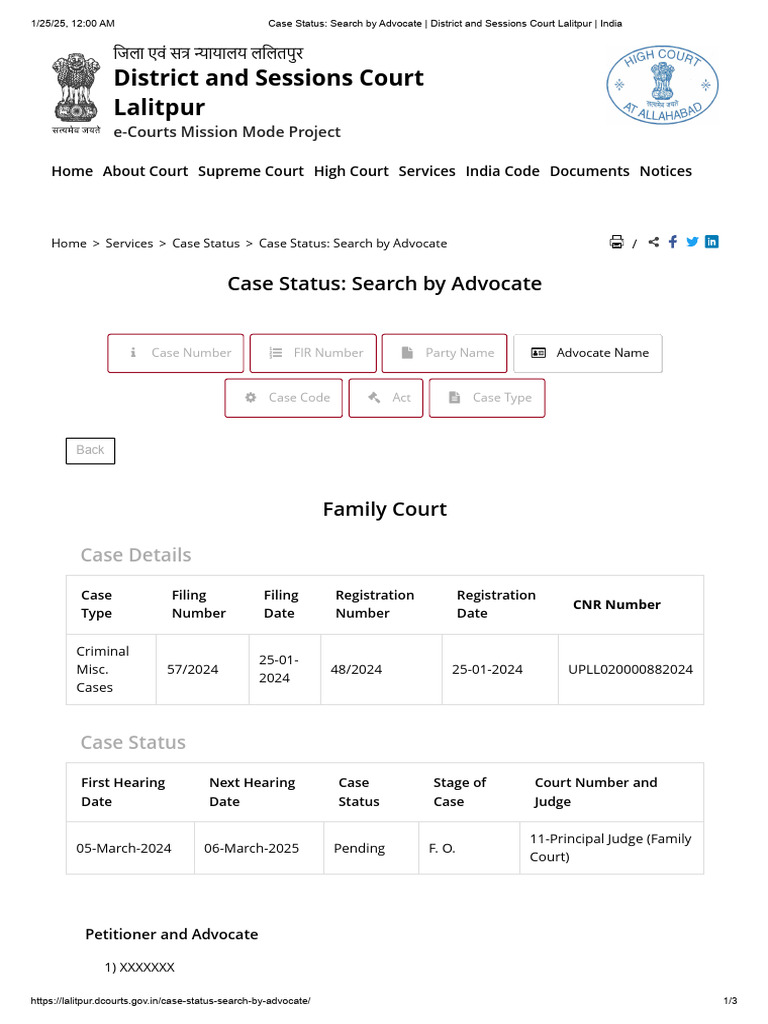 Case Status Search by Advocate - Lalitpur | PDF | Common Law ...