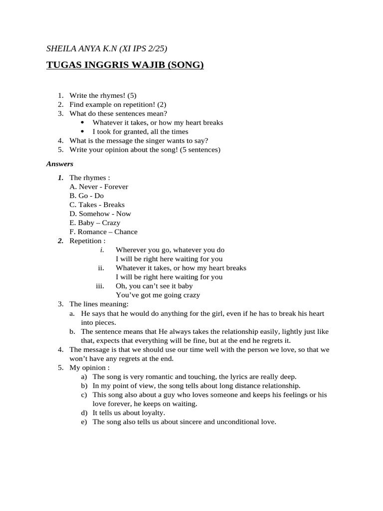 Analyzing Song Lyrics: Themes & Rhymes | PDF