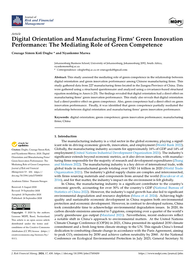 Digital_Orientation_and_Manufacturing_Firms_Green | PDF | Innovation | Sustainability