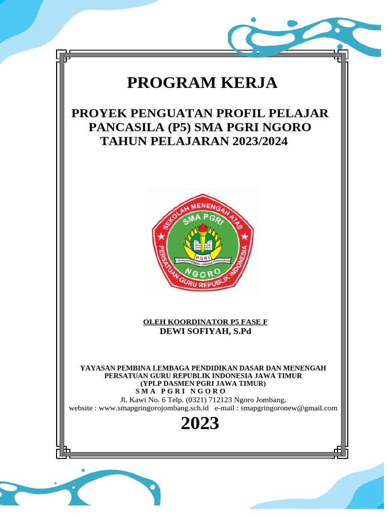 Proker Koordinator P5 Fase F TP 2023-2024 | PDF