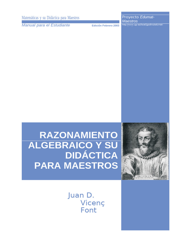 Razonamiento Algebraico y Su Didactica para Maestros Infogram | PDF ...