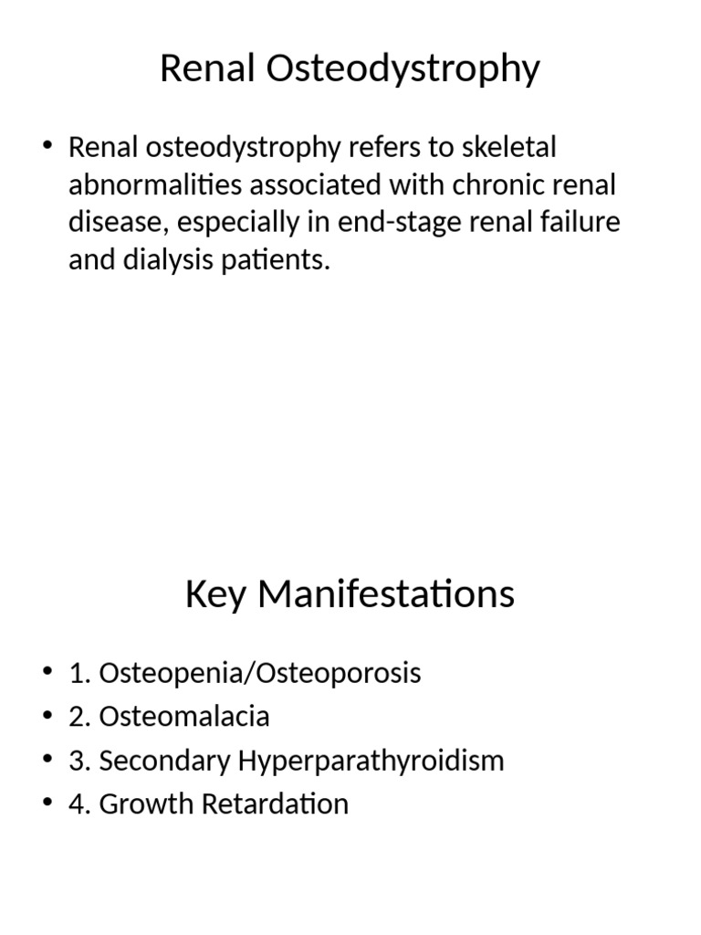 Renal Osteodystrophy Presentation | PDF
