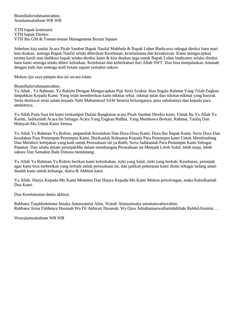 Doa Pisah Sambut | PDF