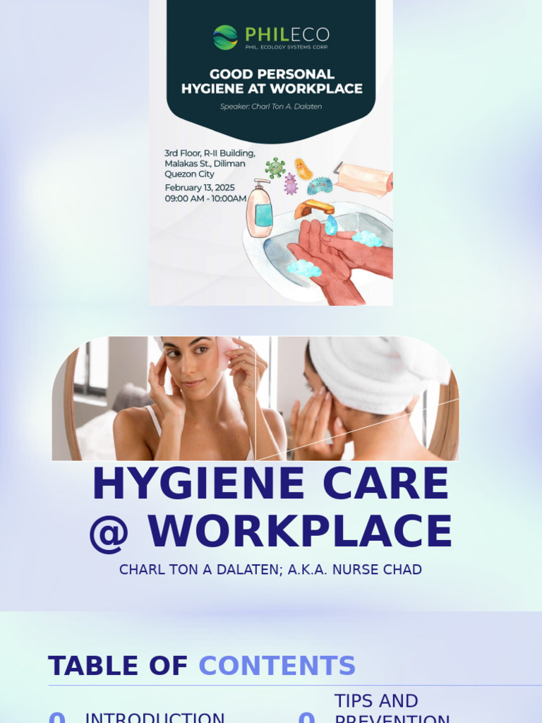 Workplace Personal Hygiene Guide | PDF | Hygiene | Hand Washing