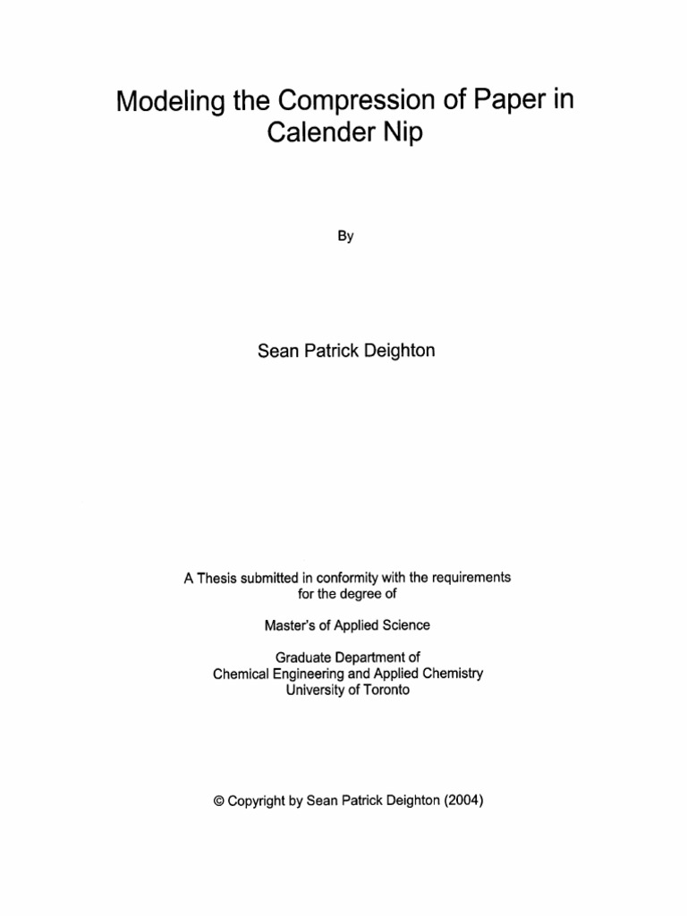 Modeling The Compression of Paper in Calender | PDF | Printing ...