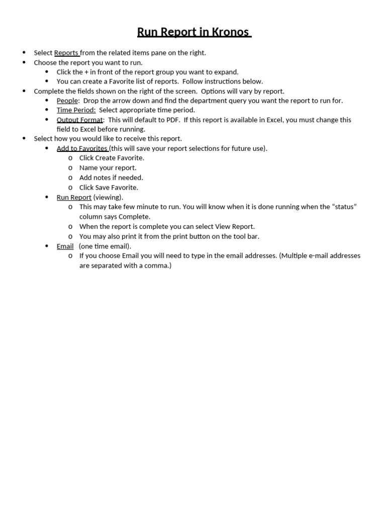Intl Kronos Report Instructions | PDF