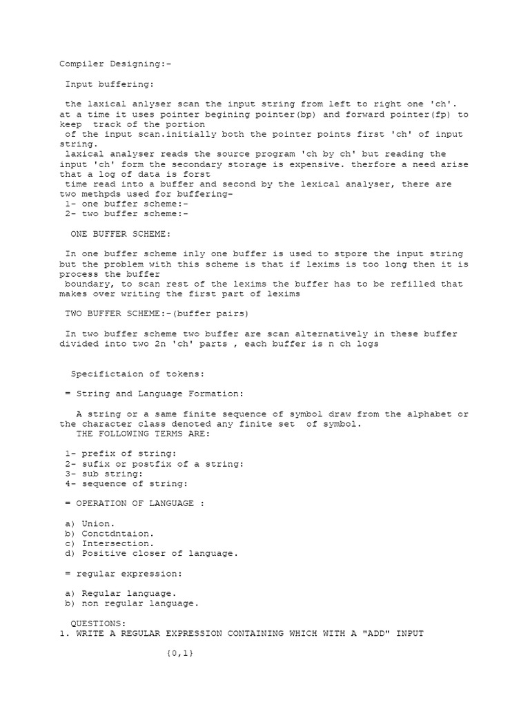 Compiler Designing (11 Files Merged) | PDF | Process (Computing) | Bios