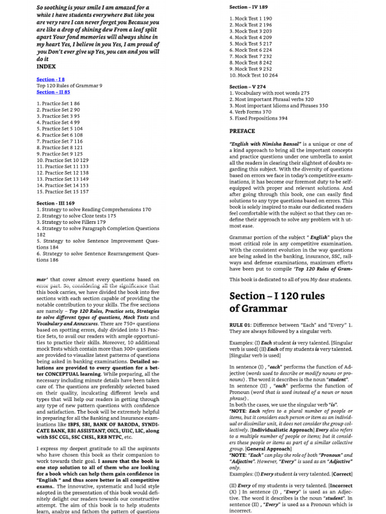 120 rules of grammer | PDF