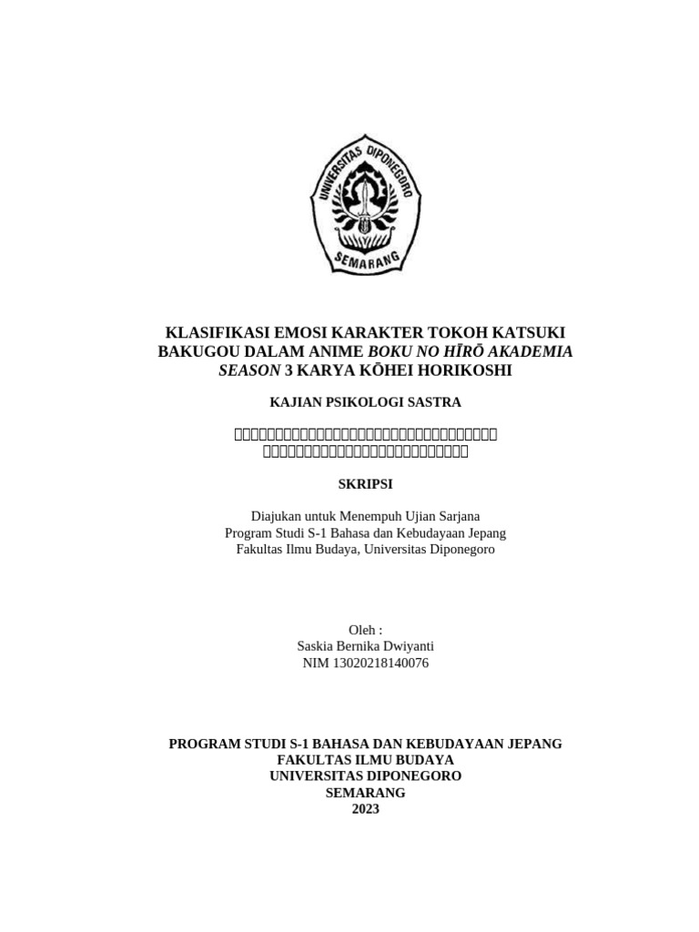 Draft Skripsi SASKIA BERNIKA D - 13020218140076 - TTD - Saskia Bernika | PDF