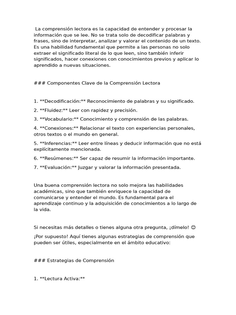 Estrategias para Mejorar la Comprensión Lectora | PDF | Comprensión ...