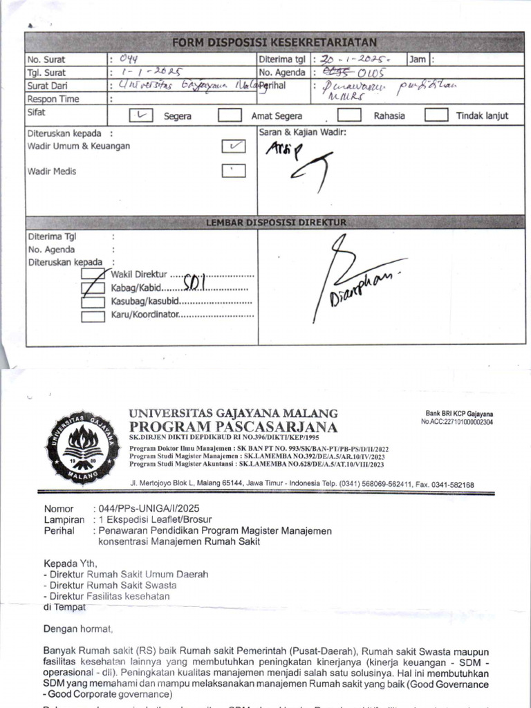 Univ Gajayana MLG (Penawaran S2) | PDF