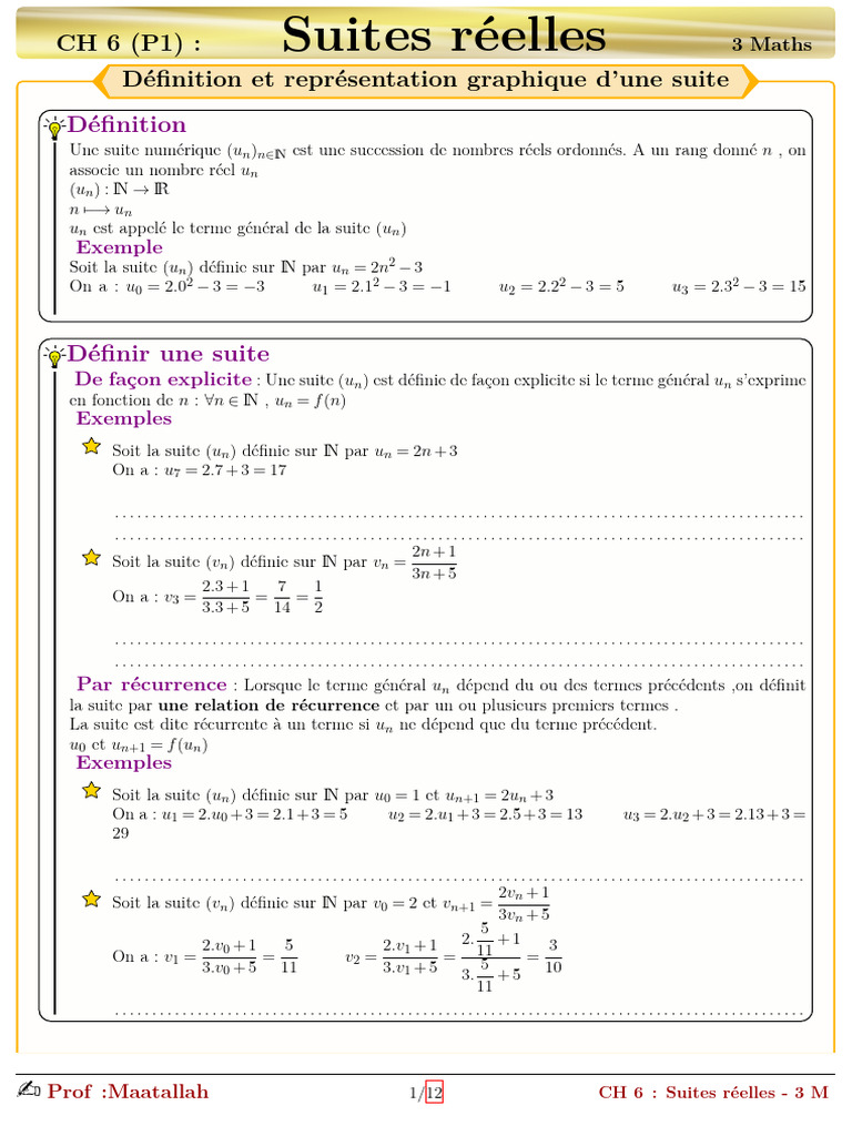 Introduction aux suites réelles en maths | PDF | Limite (mathématiques ...