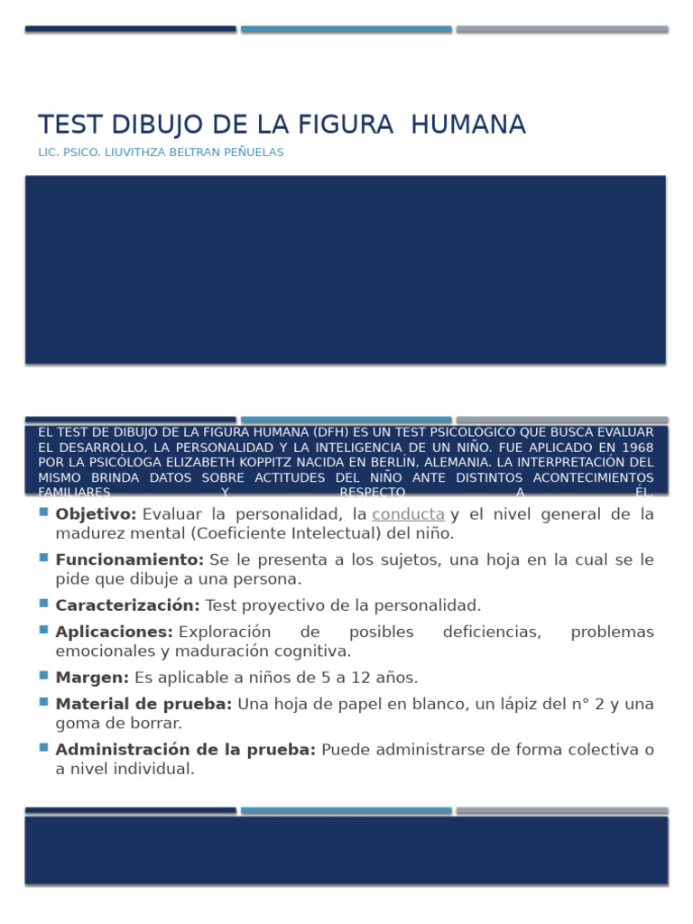 Test de Dibujo de la Figura Humana | PDF | Sicología | Ciencias del ...
