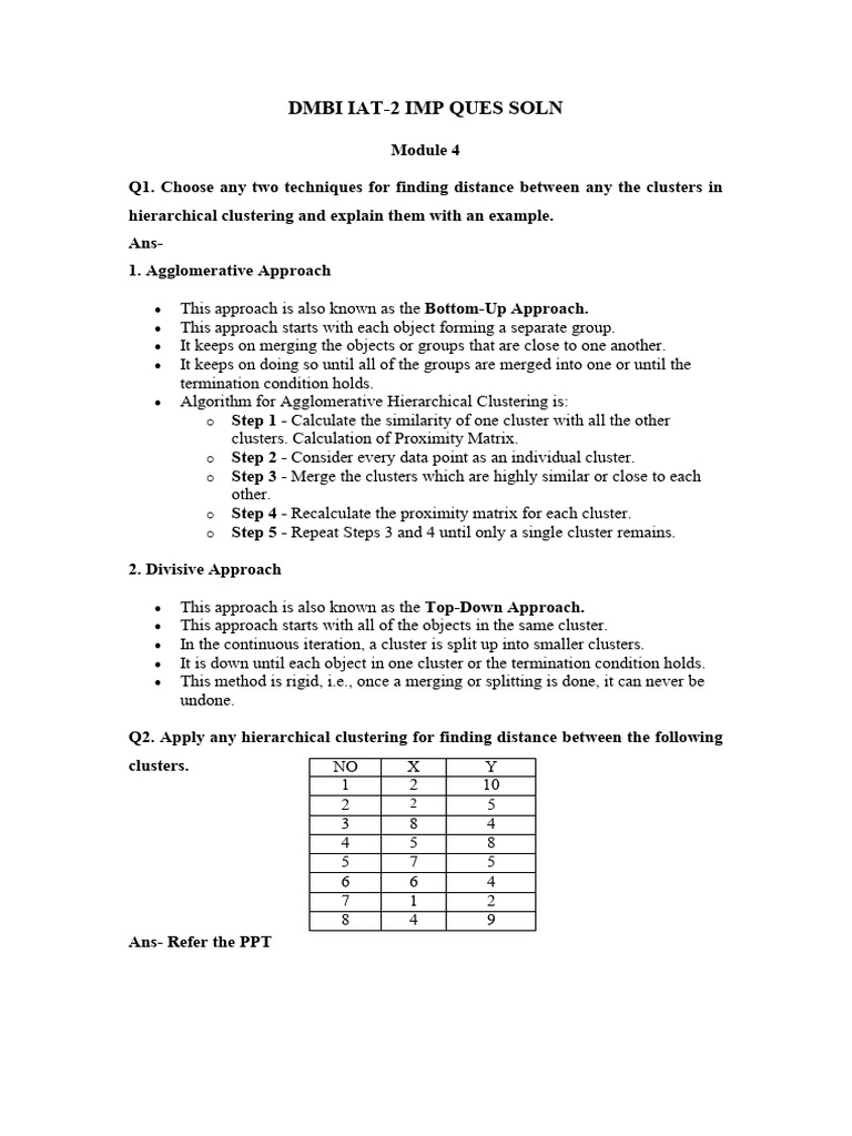 Dmbi Iat-2 Imp Ques Soln | PDF | Business Intelligence | Outlier