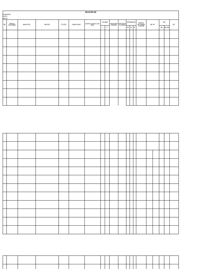 Format Register KB Pake | PDF
