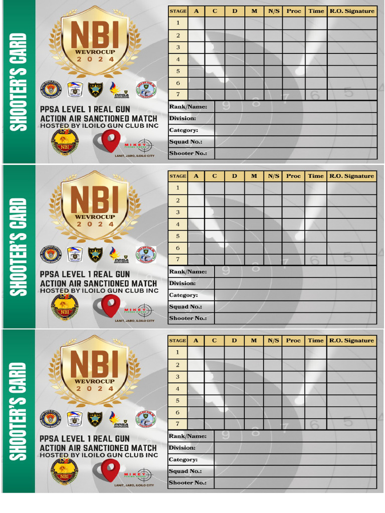 Shooters Card | PDF