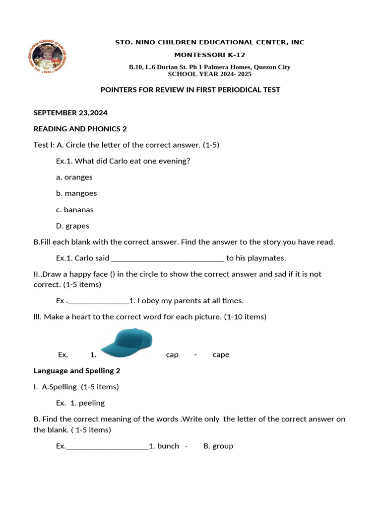 POINTERS in G. 2 ( 1st quarter) | PDF