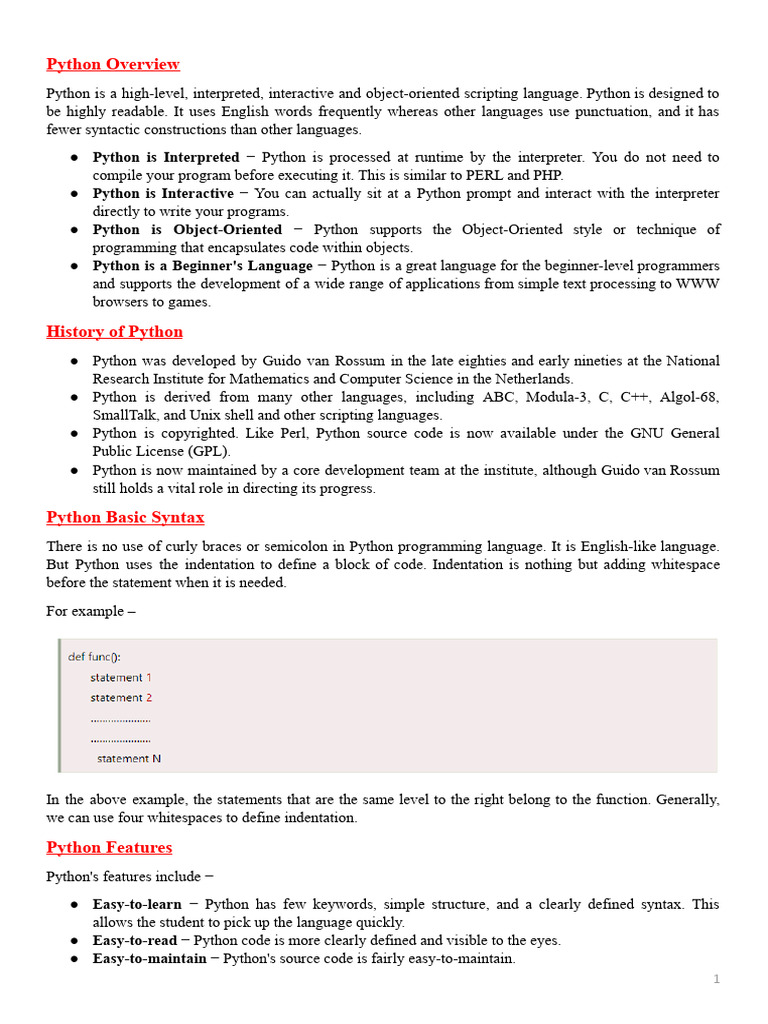 IPP Unit-1 Material | PDF | Data Type | Python (Programming Language)