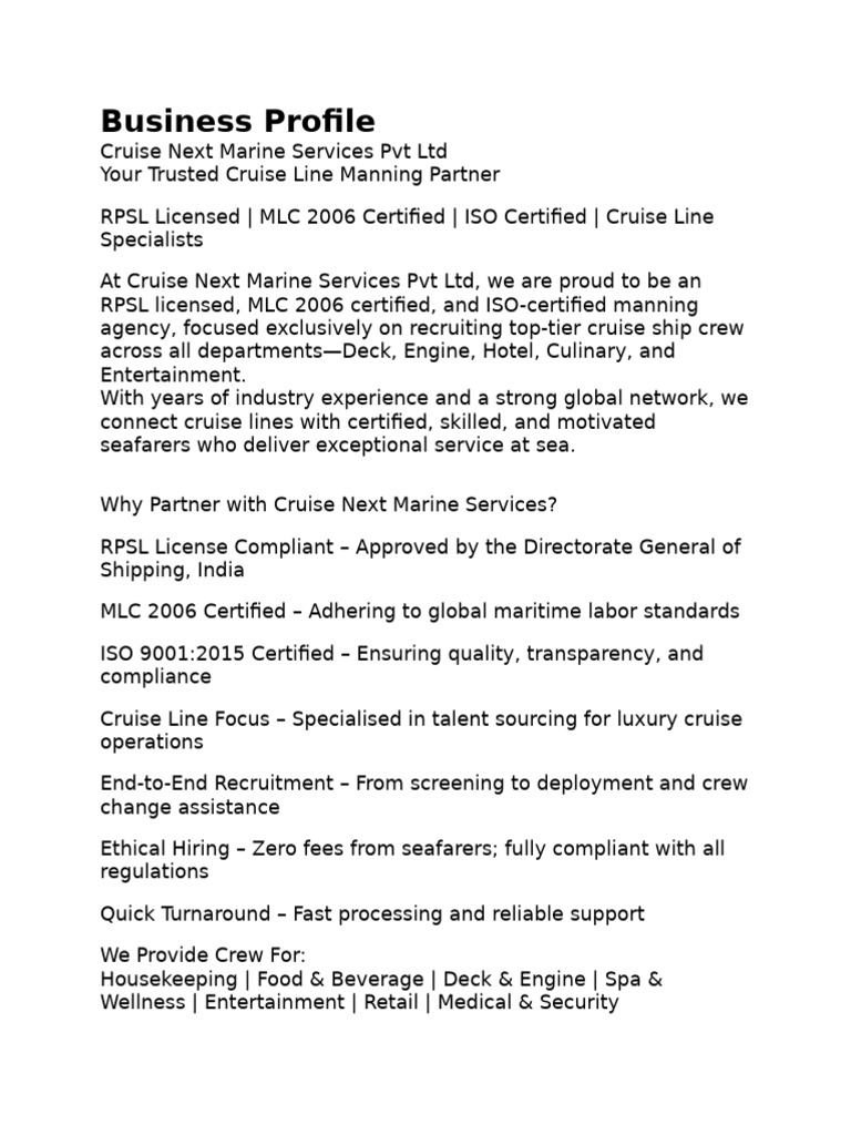 Business Profile | PDF