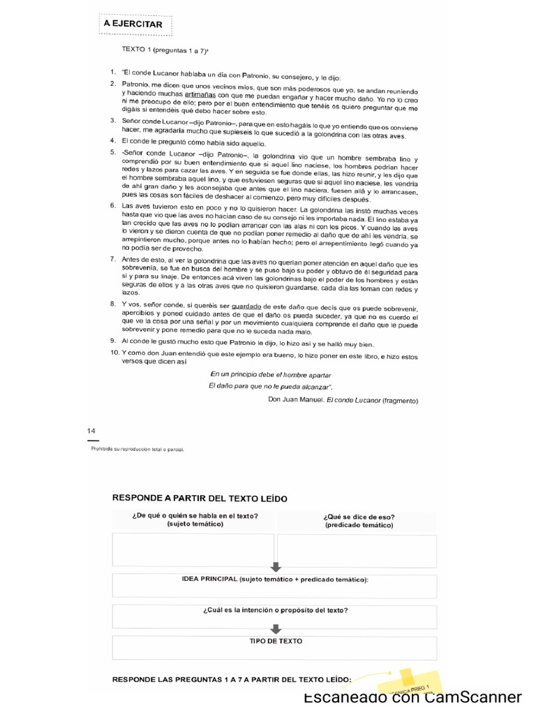 El Conde Lucanor Texto 1 | PDF