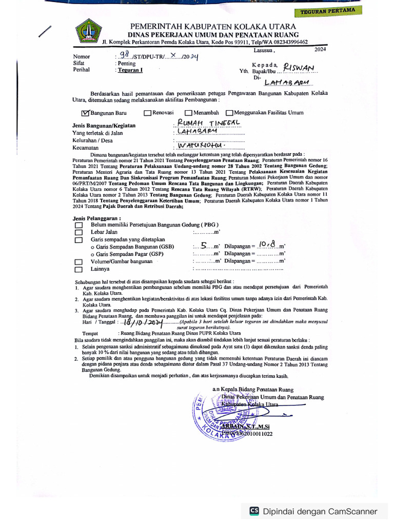 10-15-2024 TG1 Riswan | PDF