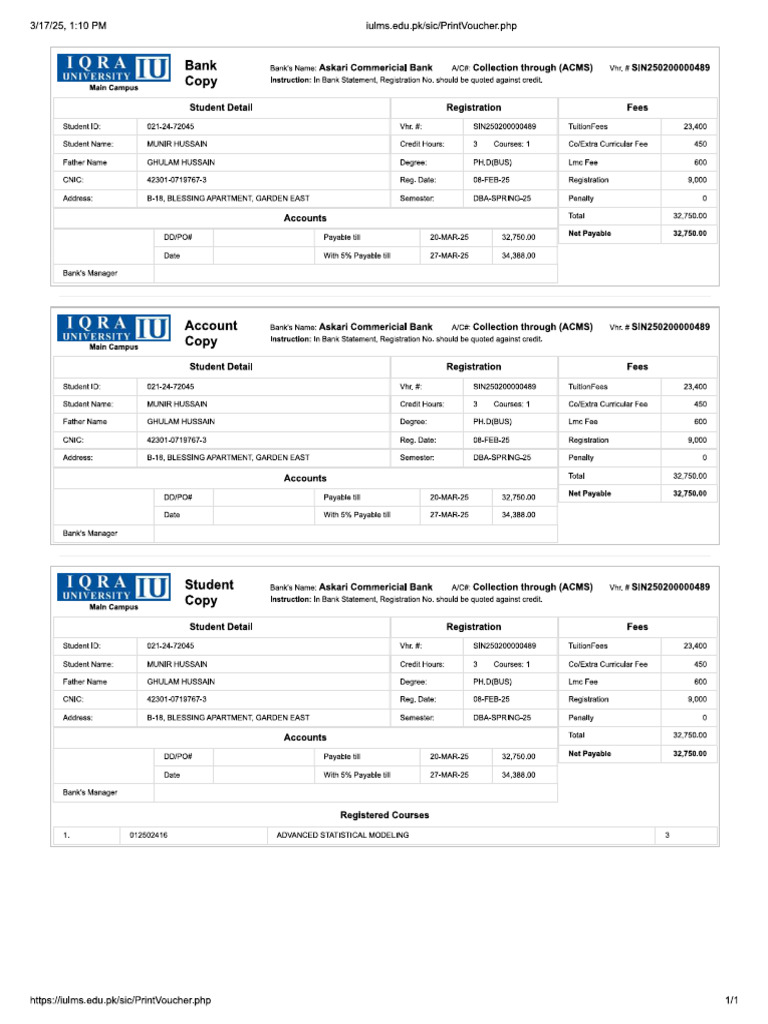 fee voucher 32750 | PDF