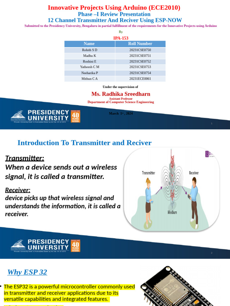 12 Channel Transmiteer and Reciver Using ESP Now | PDF ...