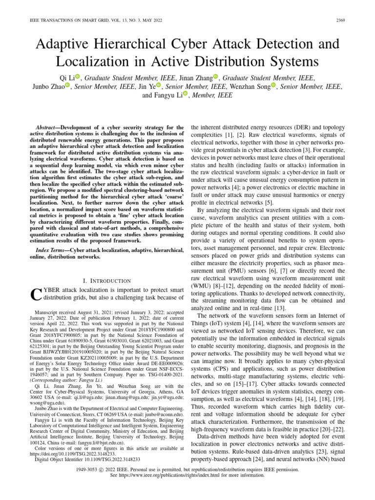Cyber Attack Detection in Smart Grids | PDF | Cluster Analysis