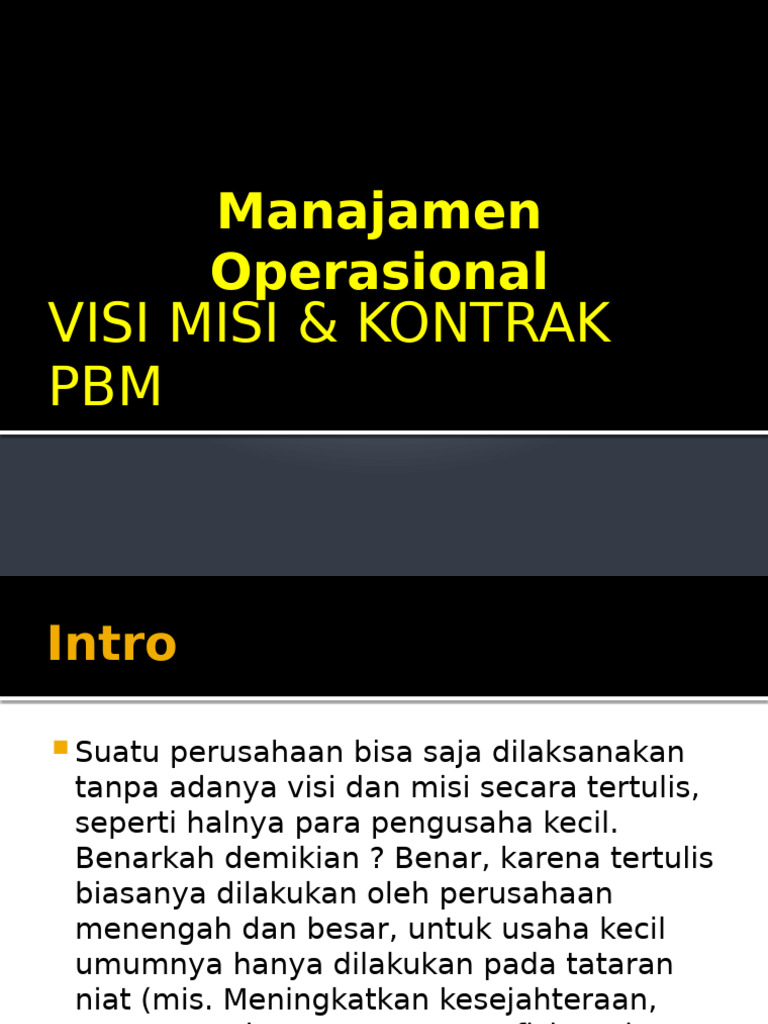 Bab 1 Visi Dan Misi | PDF