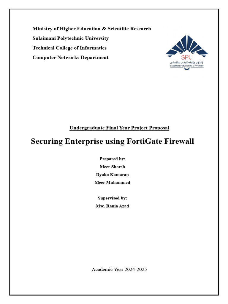 Securing Enterprise Using FortiGate Firewall | PDF | Security | Computer Security