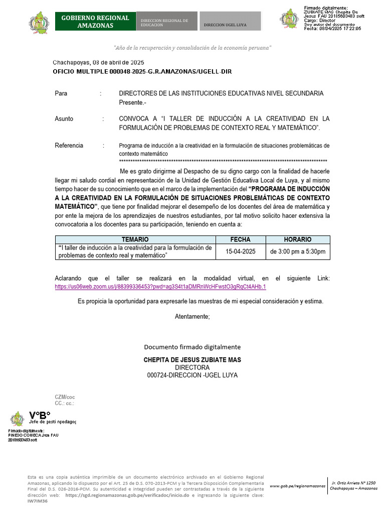 Oficio Multiple 048 | PDF | Aprendizaje