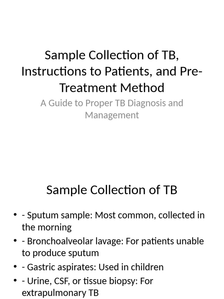 TB Sample Collection Presentation | PDF