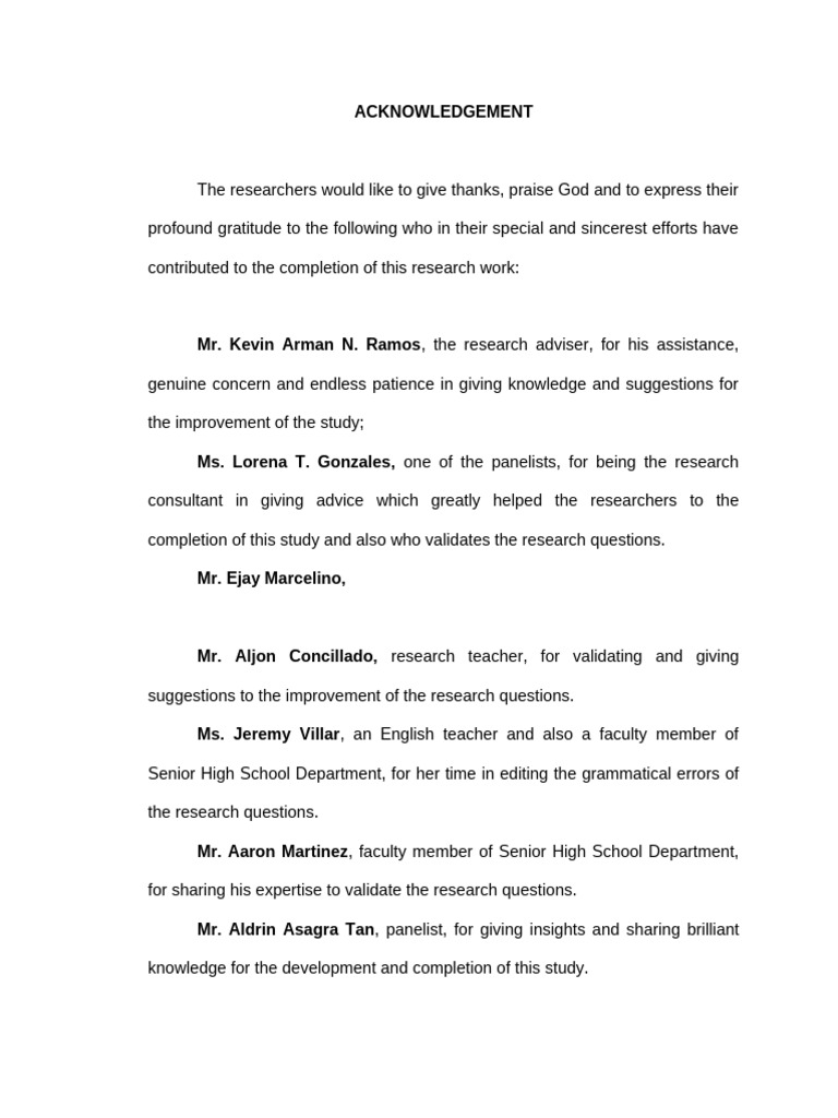 Acknowledgement and Dedication | PDF