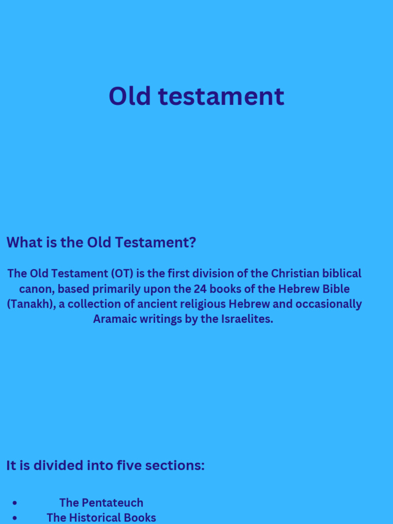 Overview of the Old Testament Books | PDF