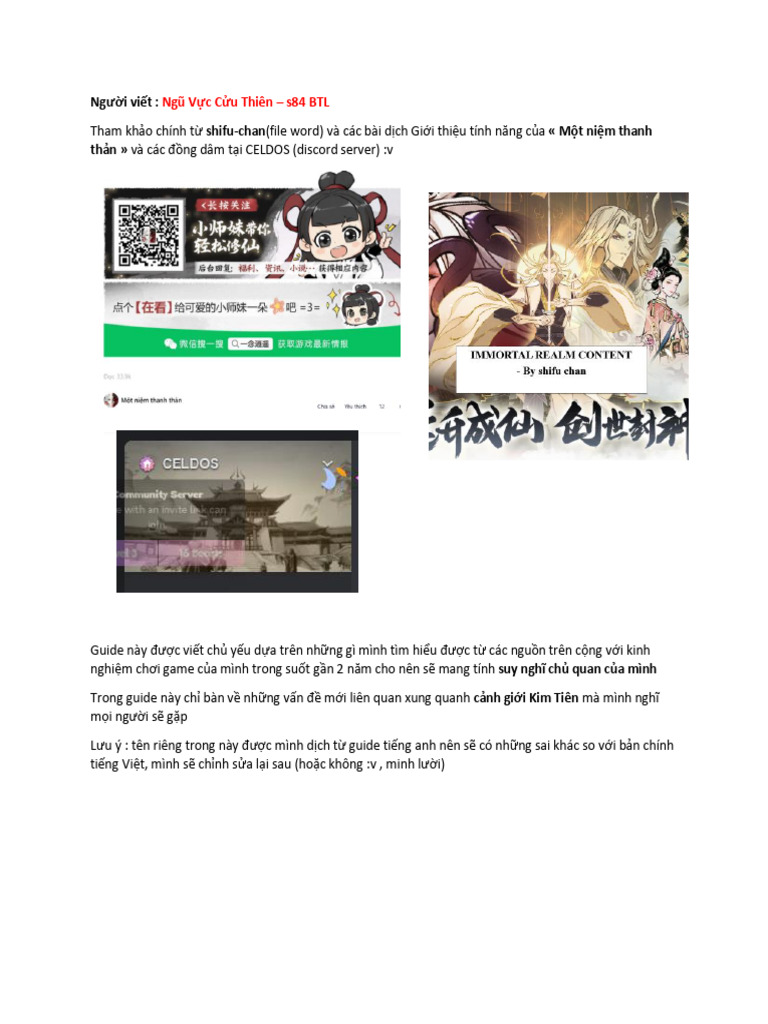 Guide Tiên Gi I - Kim Tiên - NVCT | PDF