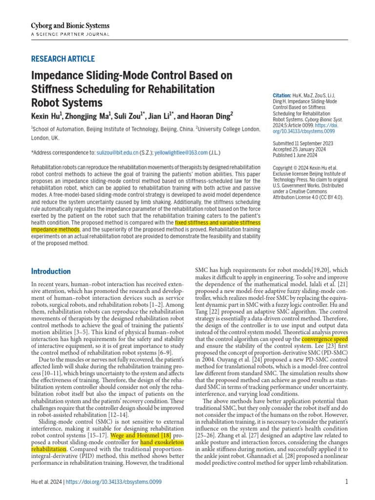 Impedance Sliding-Mode Control | PDF | Robot | Robotics