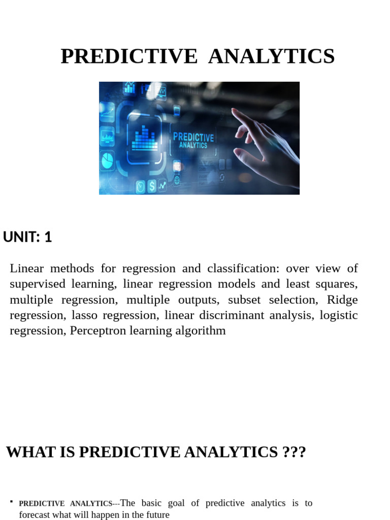 Predictive Analytics (2) | PDF | Regression Analysis | Logistic Regression