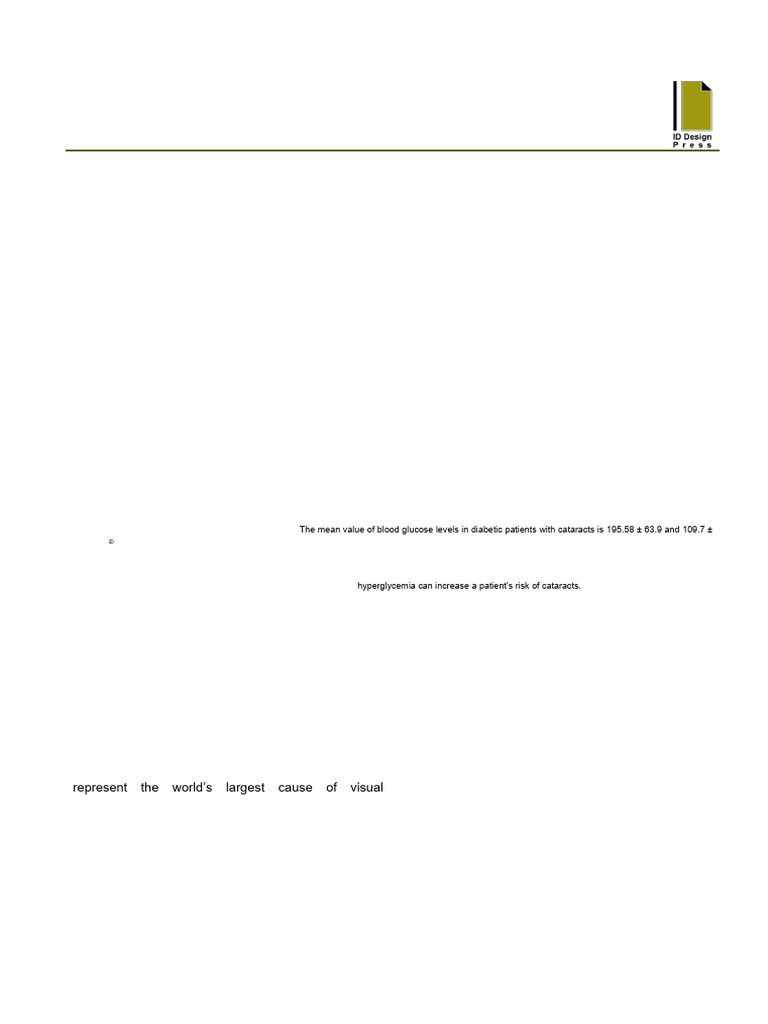 01. Cataracts Risk Factors and Comparison of Blood Glucose Levels in ...