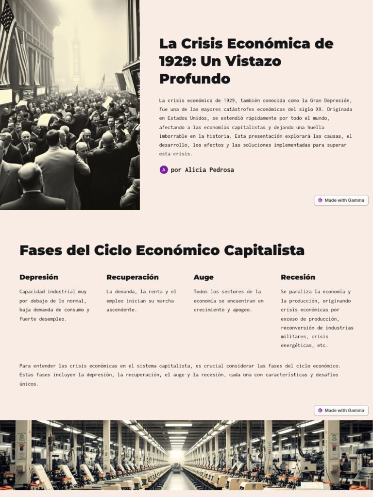 La Crisis Economica de 1929 Un Vistazo Profundo | PDF | Gran depresion | Superproducción