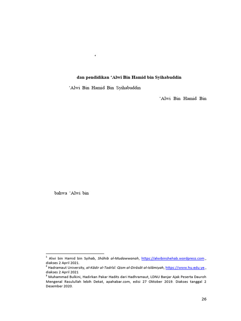 Biografi DR. Alwi Bin Hamid Bin Syihabudin | PDF