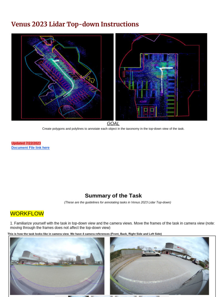 Venus 2023 Lidar Annotation Guide | PDF | Shape | Road
