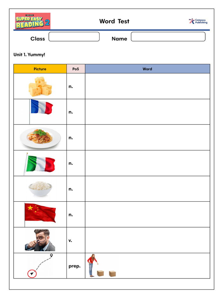 Super Easy Reading_3e_Book 2_Word Test_EN | PDF